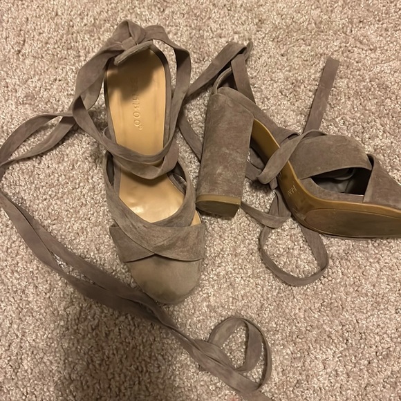 BAMBOO | Shoes | Lace Up Suede Heels | Poshmark